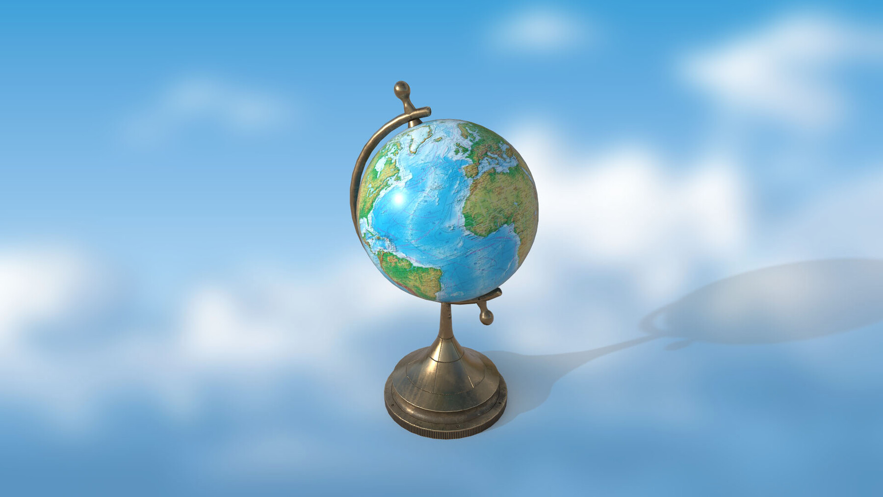 ArtStation - Globe world map PBR low-poly 3D model | Resources