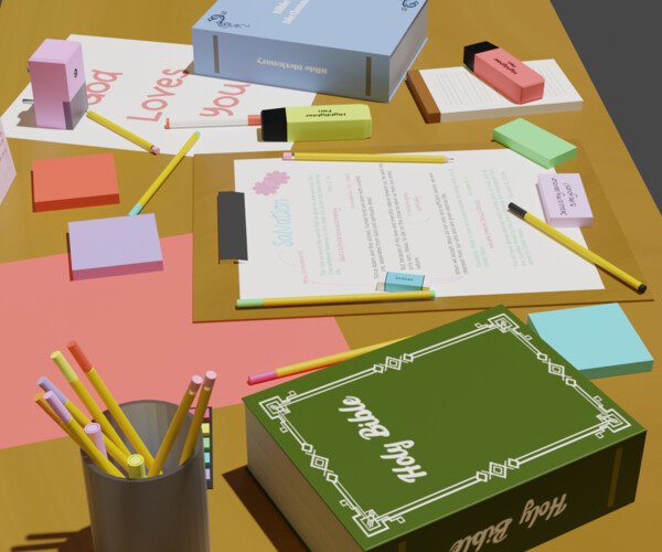 ArtStation - Bible Study Scenario 3D Model | Game Assets