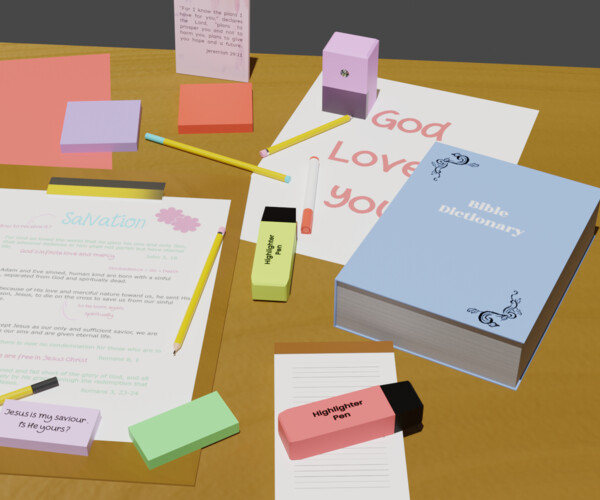 ArtStation - Bible Study Scenario 3D Model | Game Assets