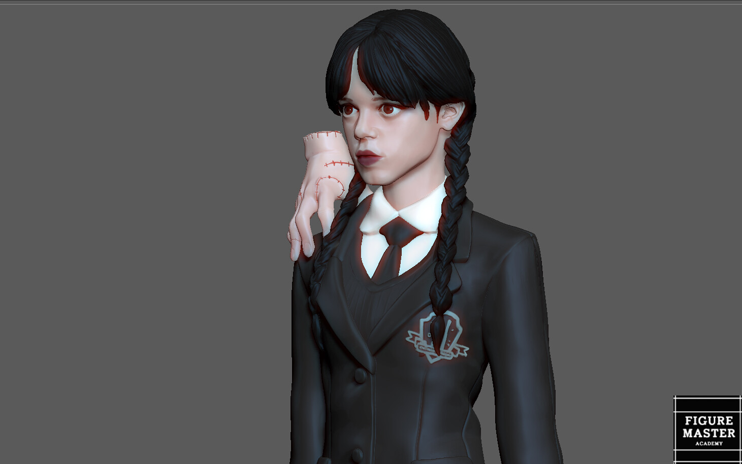 ArtStation - WEDNESDAY ADDAMS UNIFORM GIRL CHARACTER 3D PRINT | Resources