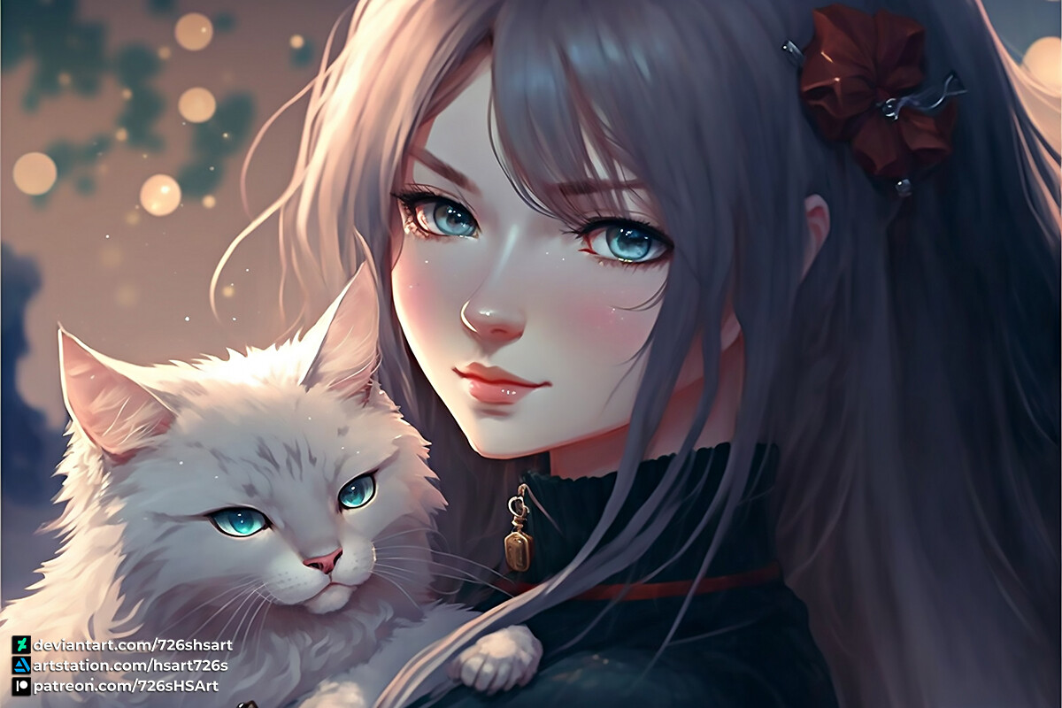 ArtStation - (15) Cat lover (winter) 8 | Artworks