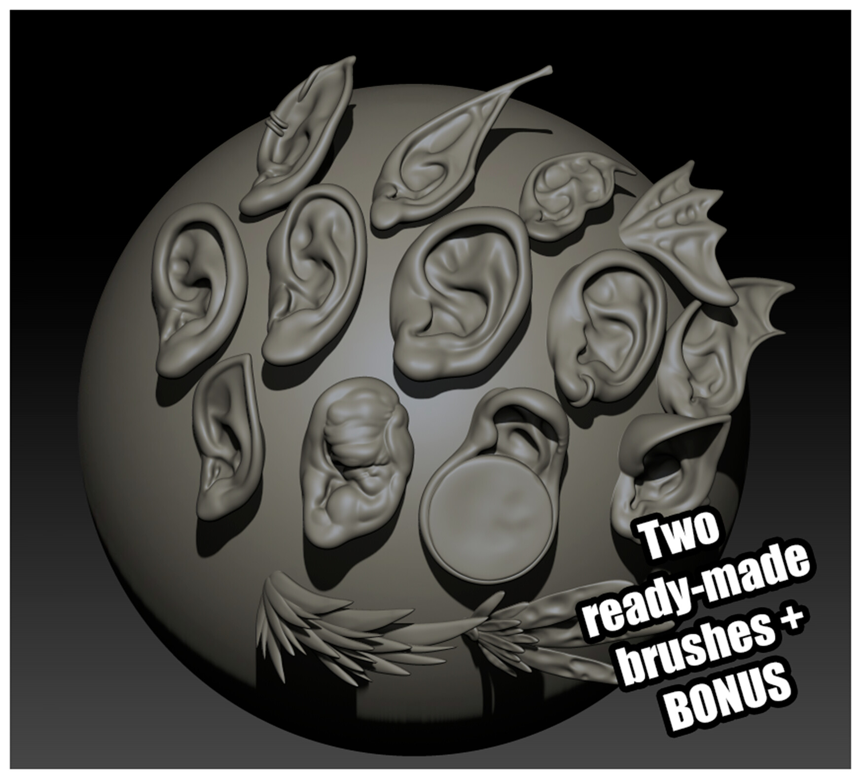 ArtStation - Human and elf ears set | Brushes