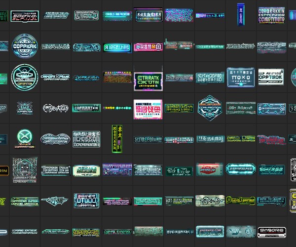 ArtStation - 100 Sci-Fi Cyberpunk Decal Maps Bundle | Game Assets