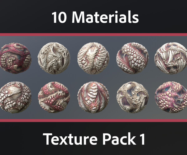 ArtStation - 10 Materials Skin Monster Seamless PBR Pack 1 | Resources