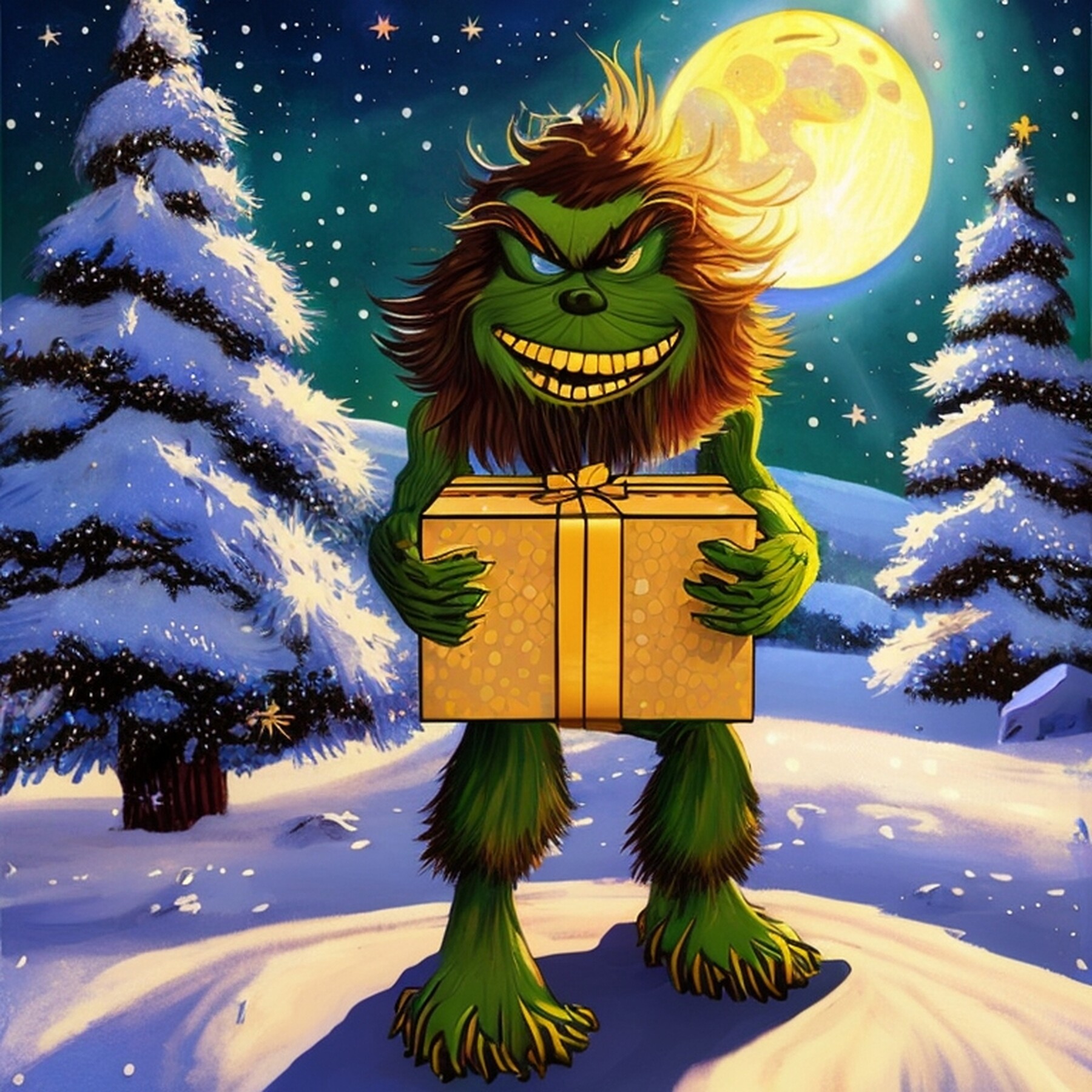 ArtStation - Grinch the Thief, stealing your Christmas present (if you ...