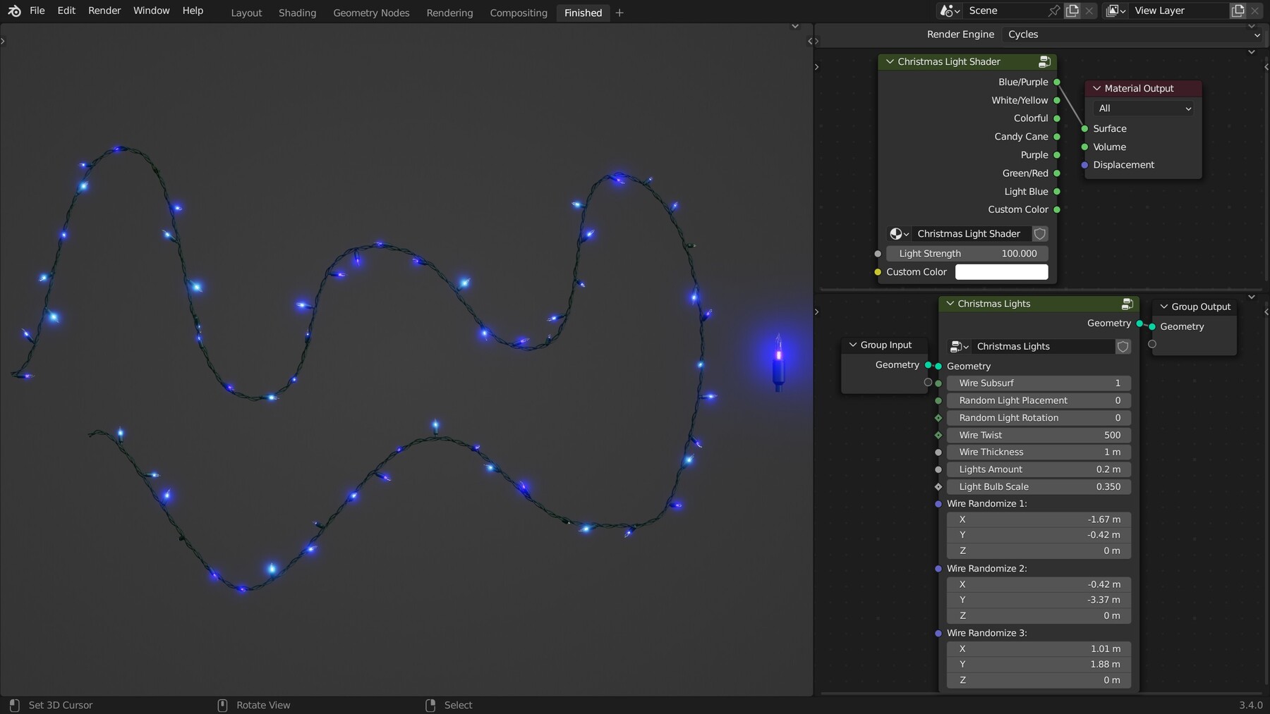 ArtStation - Customizable Christmas Lights - Geometry Nodes (Blender) | Resources