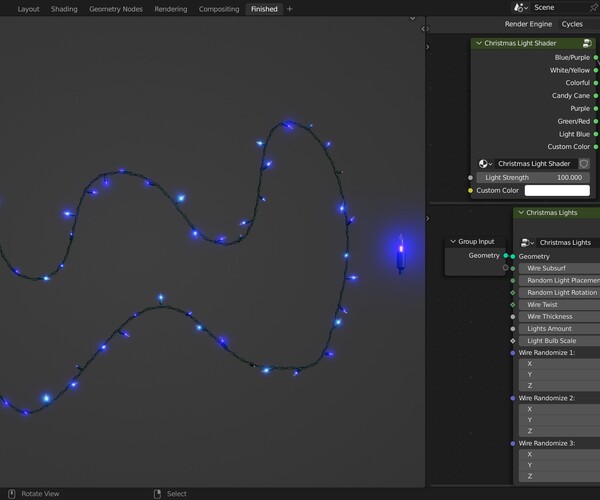 ArtStation - Customizable Christmas Lights - Geometry Nodes (Blender) | Resources