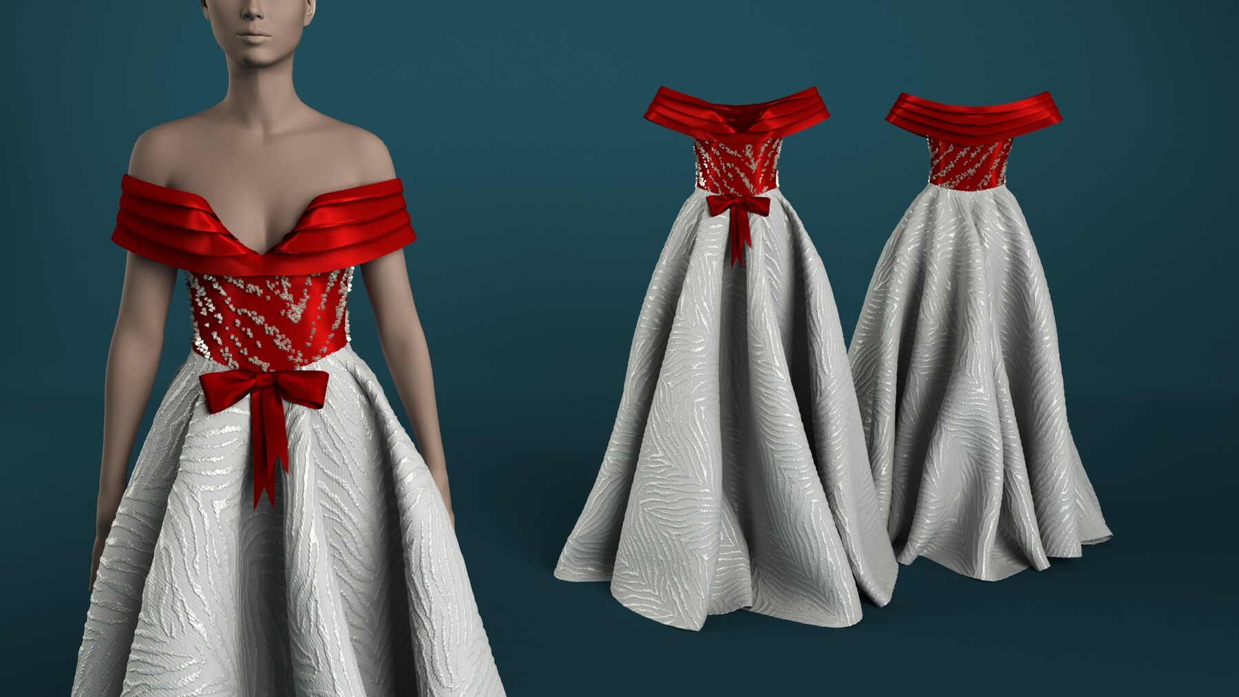 ArtStation - evening dress (2 pieces) . CLO3D, MD projects+FBX+MAX ...