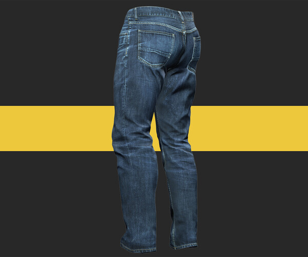ArtStation - Realistic Bleu Jeans for Men Rigged Low-poly 3D model ...