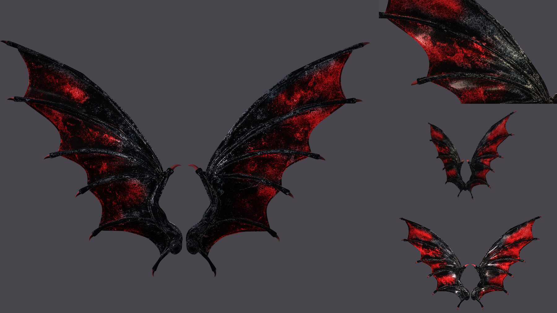 ArtStation - Dark Demon Wings Evil game ready or print | Game Assets