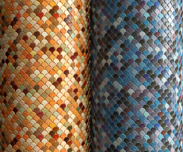 ArtStation - Materials 18- Fish scale tiles PBR, Seamless, Sbsar ...