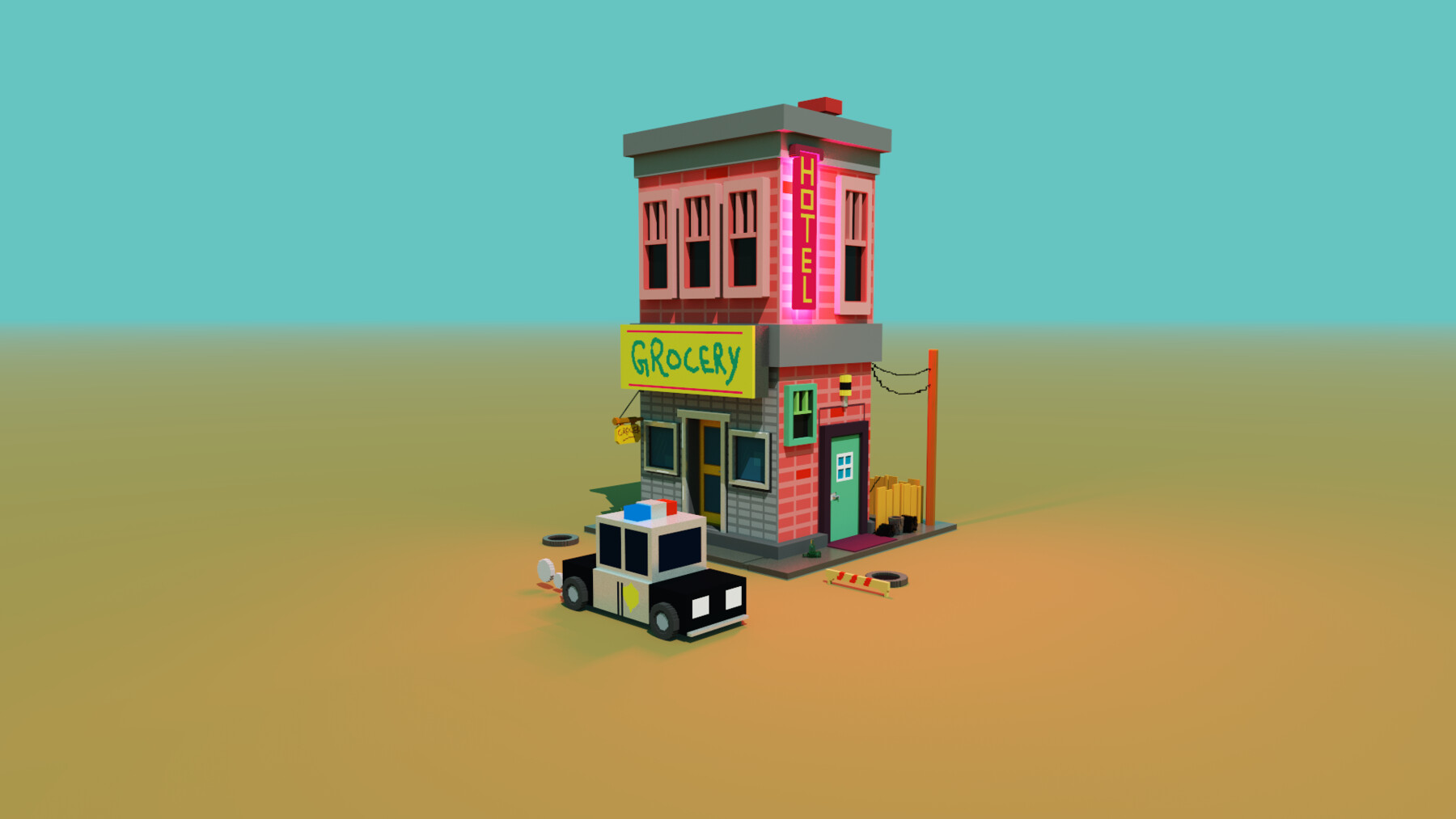 ArtStation - Voxel 3D isometric hotel model | Game Assets