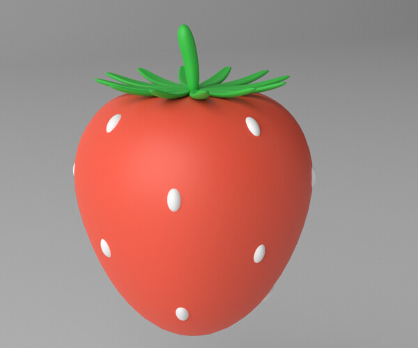 ArtStation - Cartoon Cute Strawberry Fruit 3D model | Resources