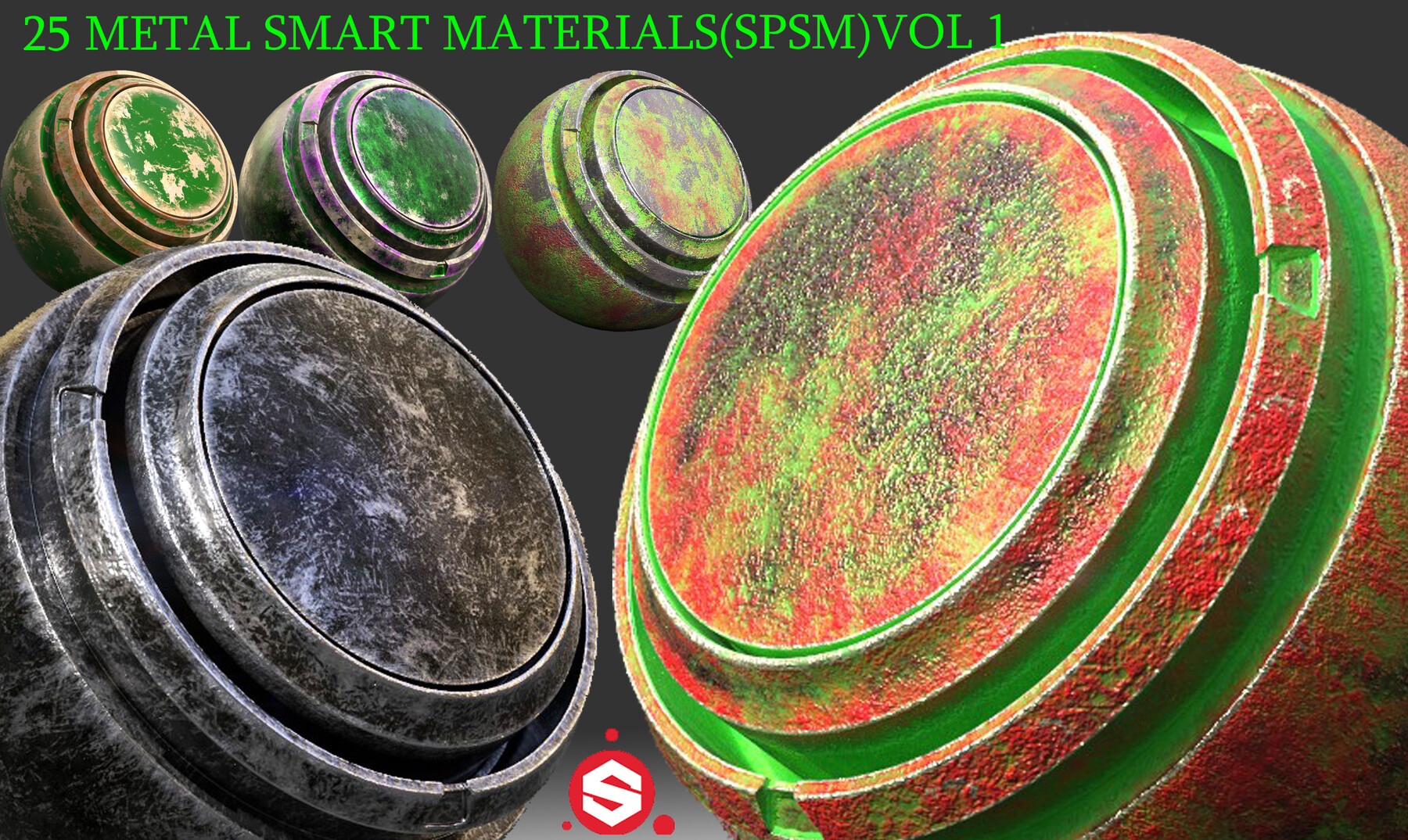 ArtStation - 25 METAL SMART MATERIALS. SPSM. VOL1 | Game Assets