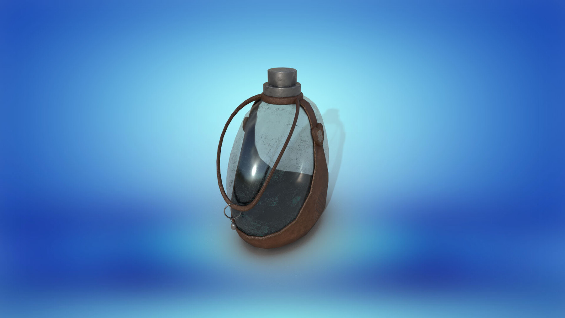 ArtStation - Flask bottle in leather case PBR low-poly game ready 3D ...