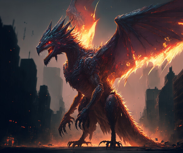 ArtStation - A massive, dragon-like creature with razor-sharp teeth and ...