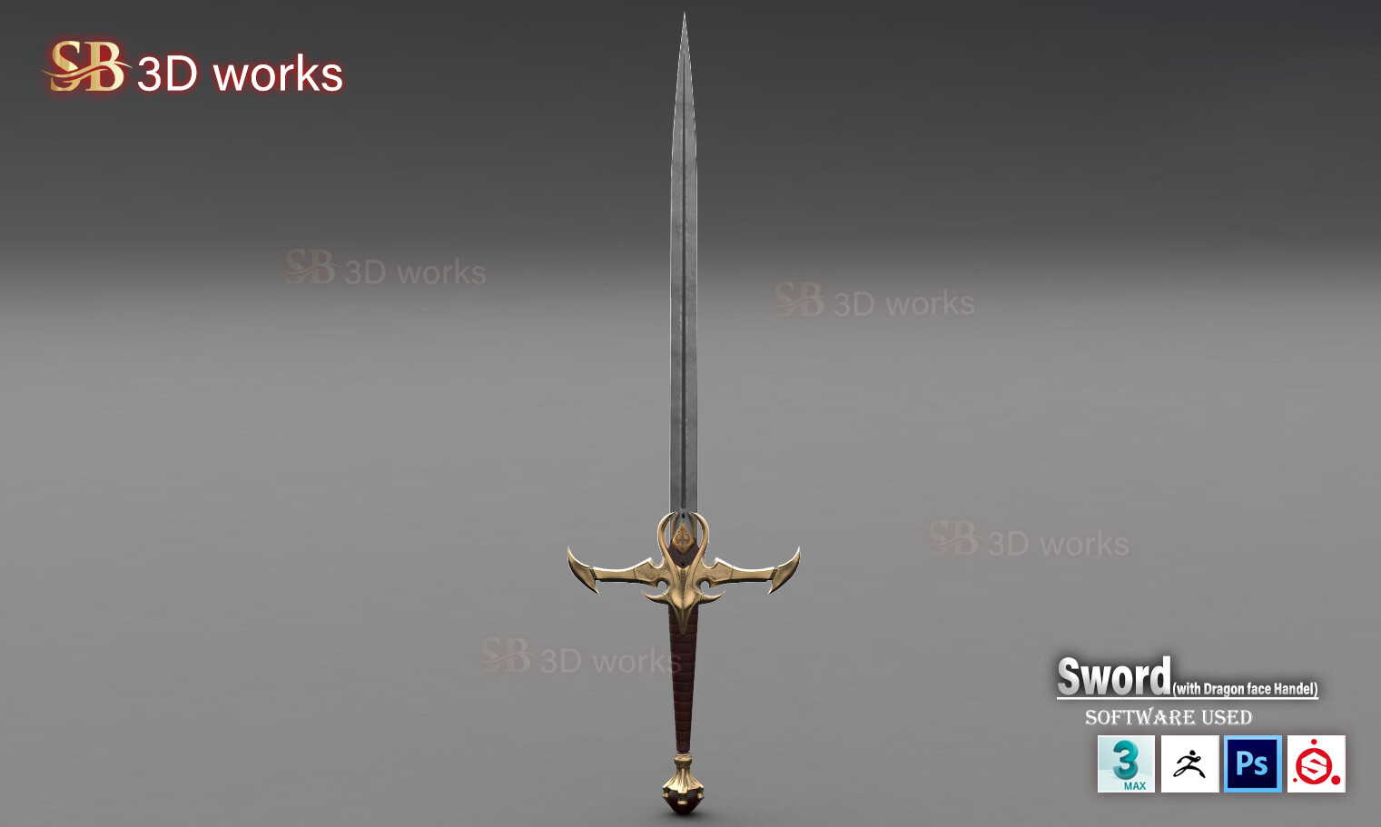 ArtStation - Sword ( Dragon Face Handel ) | Game Assets