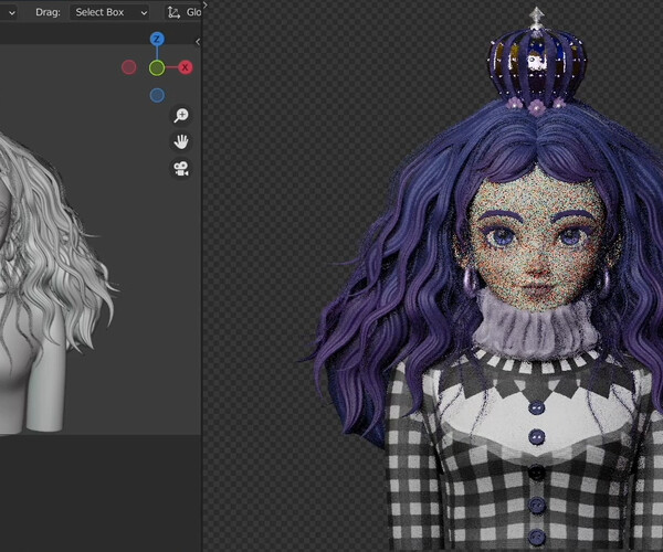 ArtStation - 2D Drawing to 3D Character Modeling | Blender process for ...