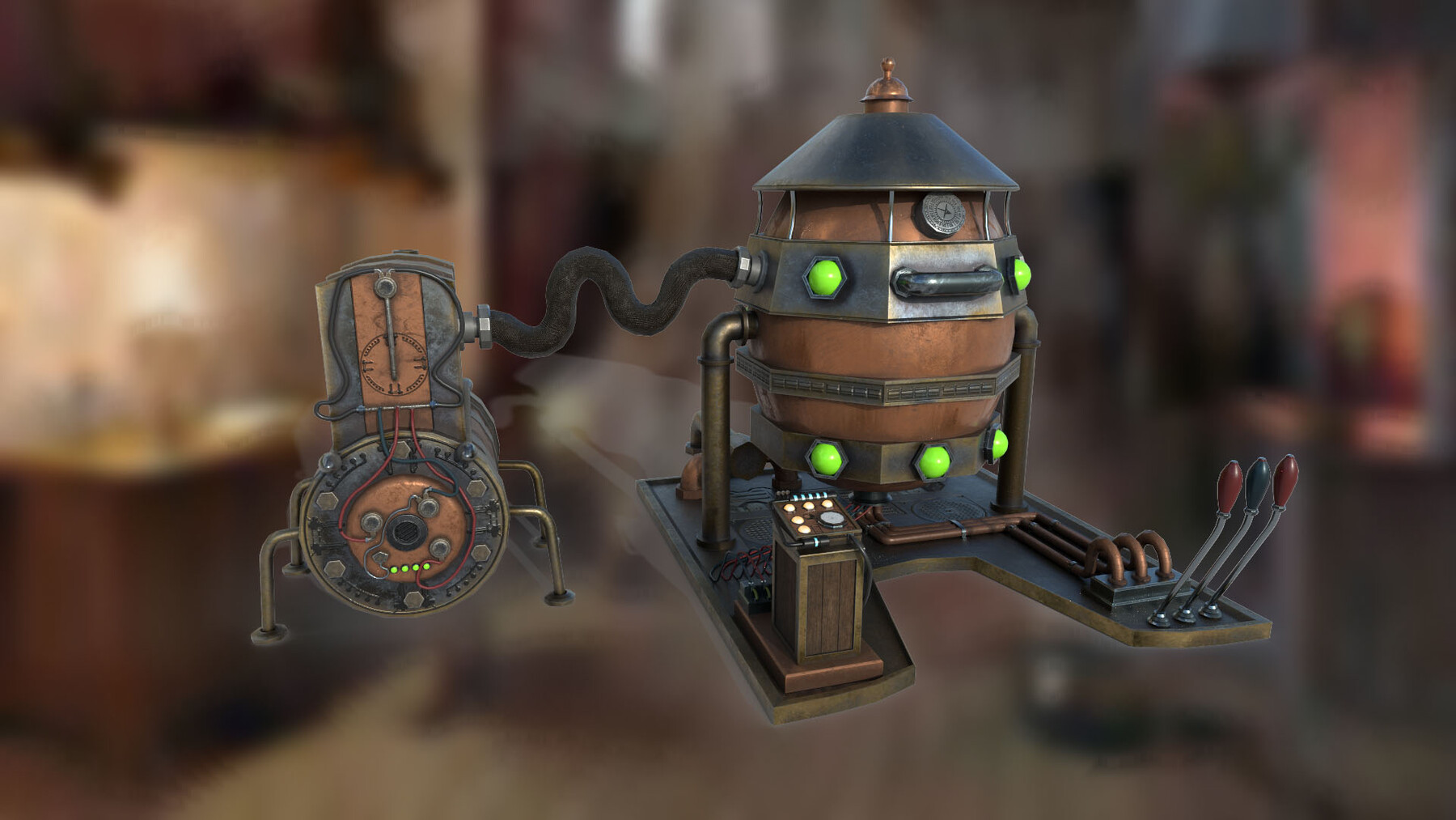 ArtStation - Stylized engine PBR low-poly 3D model | Resources