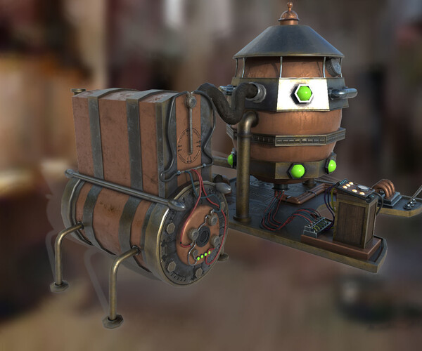 ArtStation - Stylized engine PBR low-poly 3D model | Resources