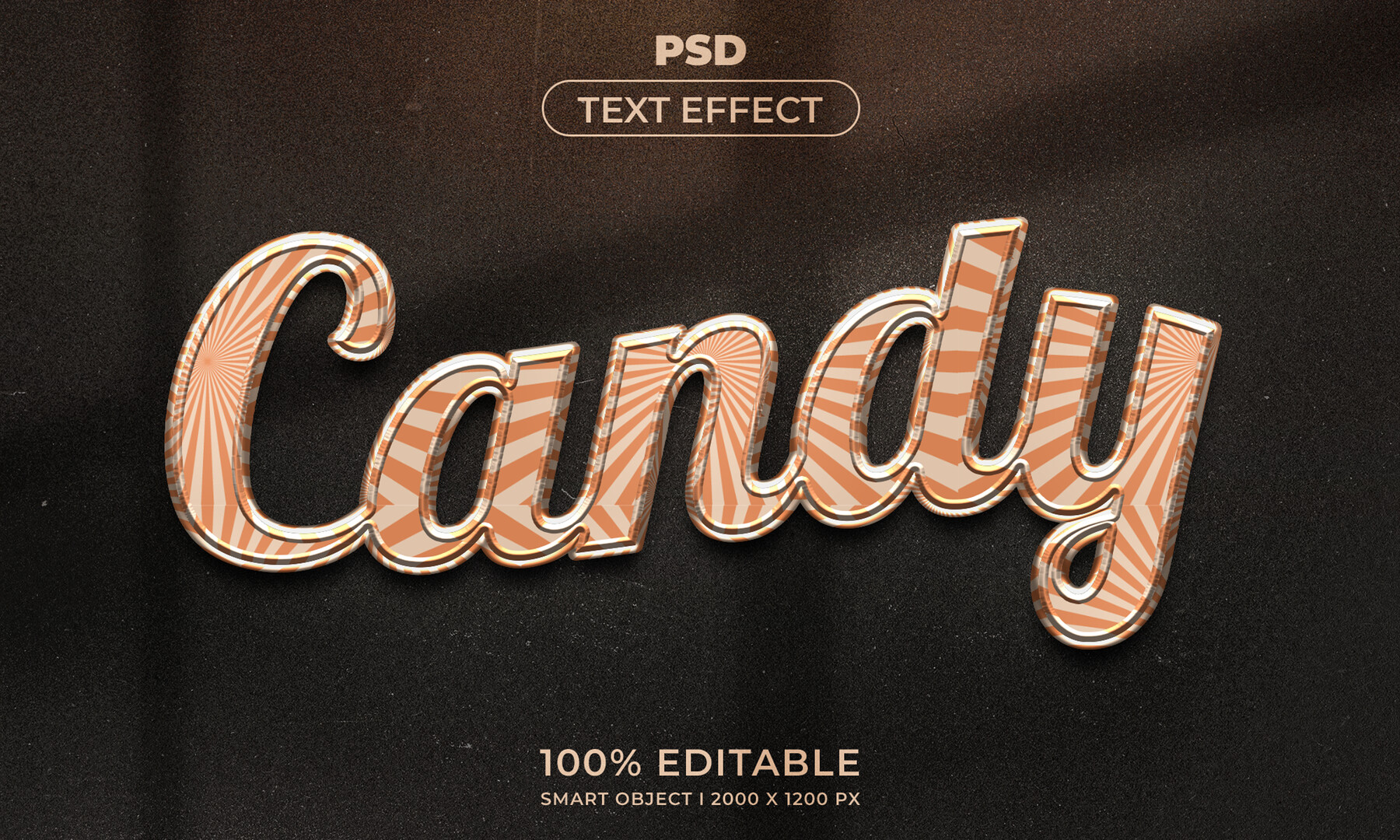 ArtStation - 3D Candy PSD fully editable text effect. Layer style PSD ...