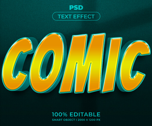 ArtStation - 3D Comic PSD fully editable text effect. Layer style PSD ...