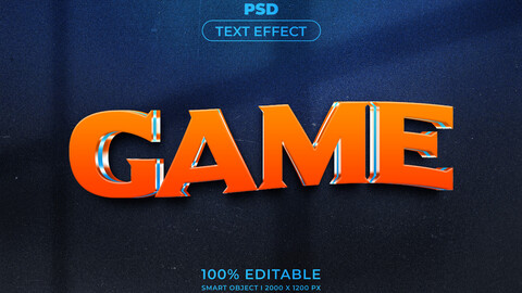 ArtStation - 3D Game PSD fully editable text effect. Layer style PSD ...