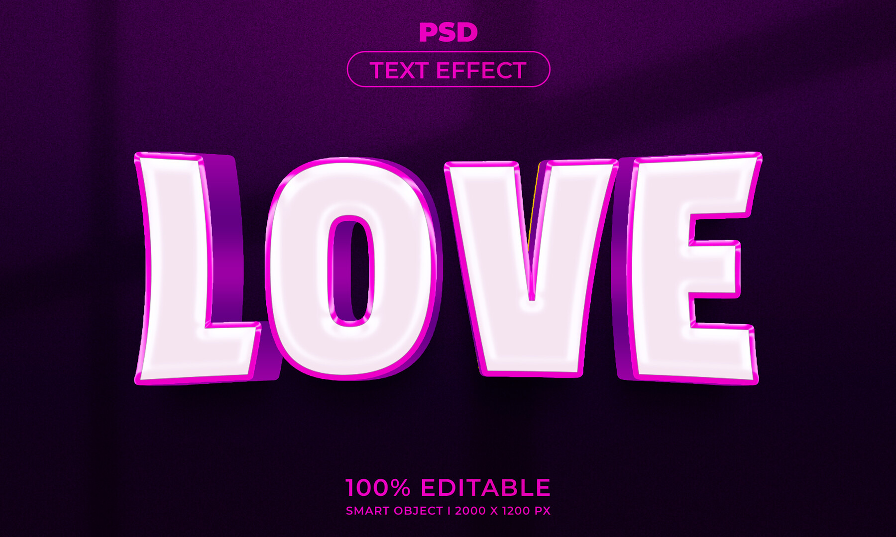 ArtStation - 3D Love PSD fully editable text effect. Layer style PSD ...