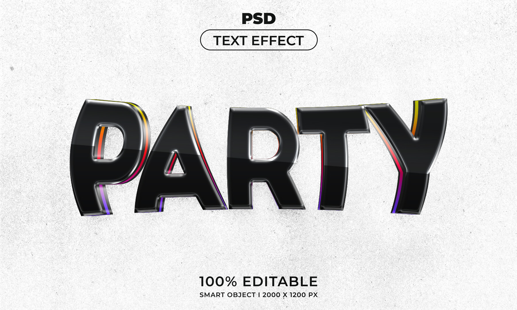 ArtStation - 3D Party PSD fully editable text effect. Layer style PSD ...