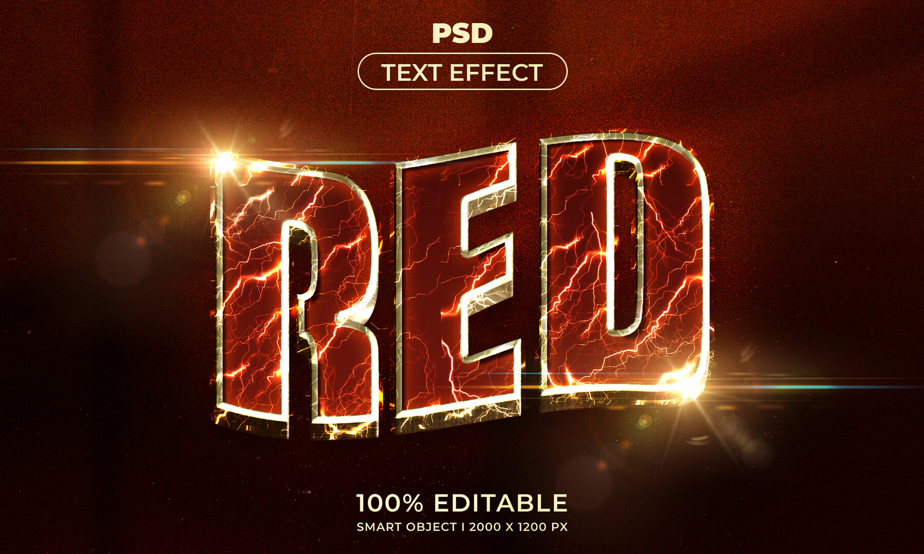 ArtStation - 3D Red PSD fully editable text effect. Layer style PSD ...