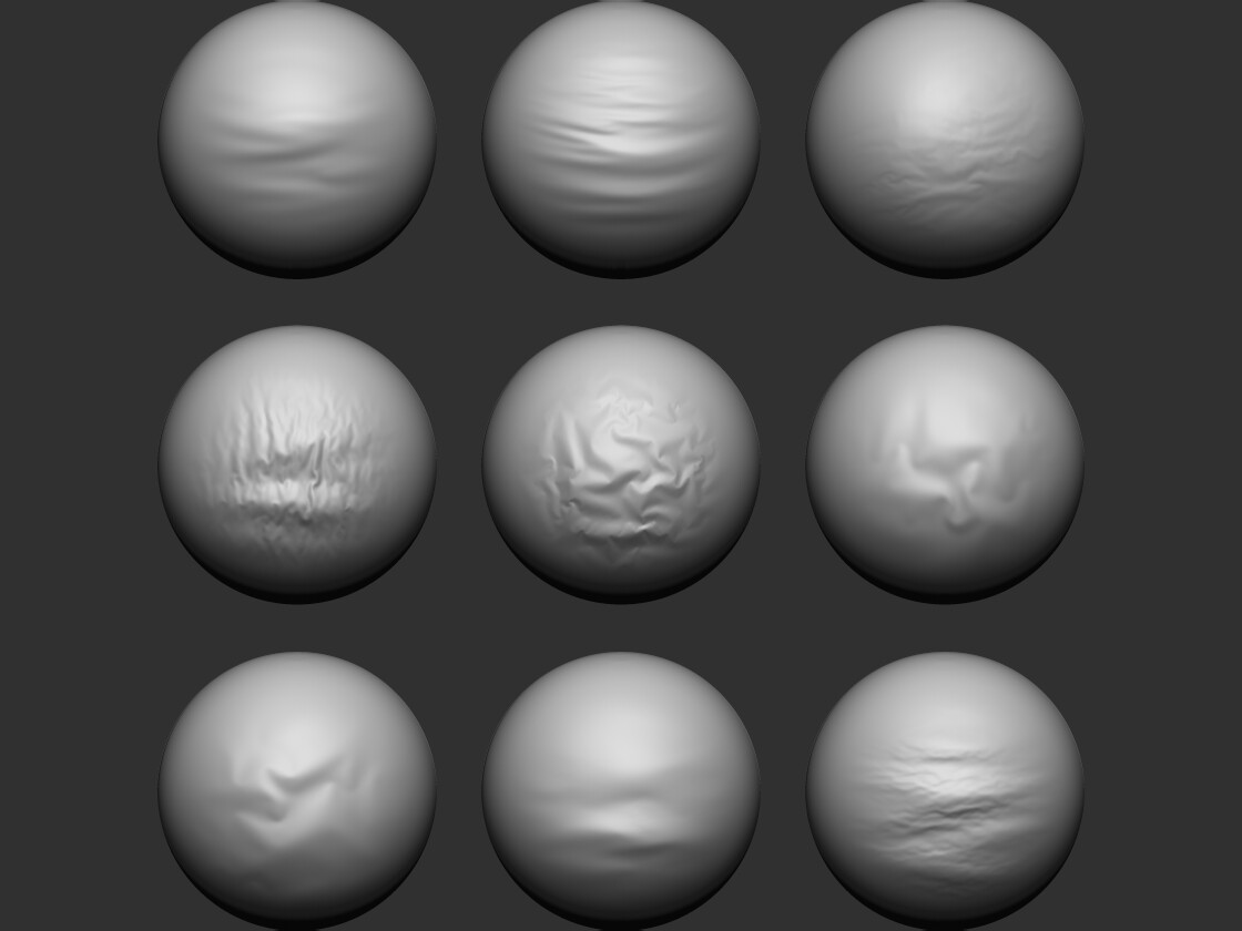 ArtStation - 50 Wrinkles Alphas + 1 VDM Brush for Zbrush | Brushes