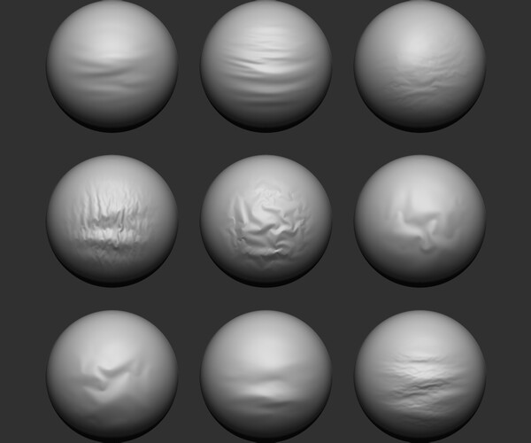 ArtStation - 50 Wrinkles Alphas + 1 VDM Brush for Zbrush | Brushes