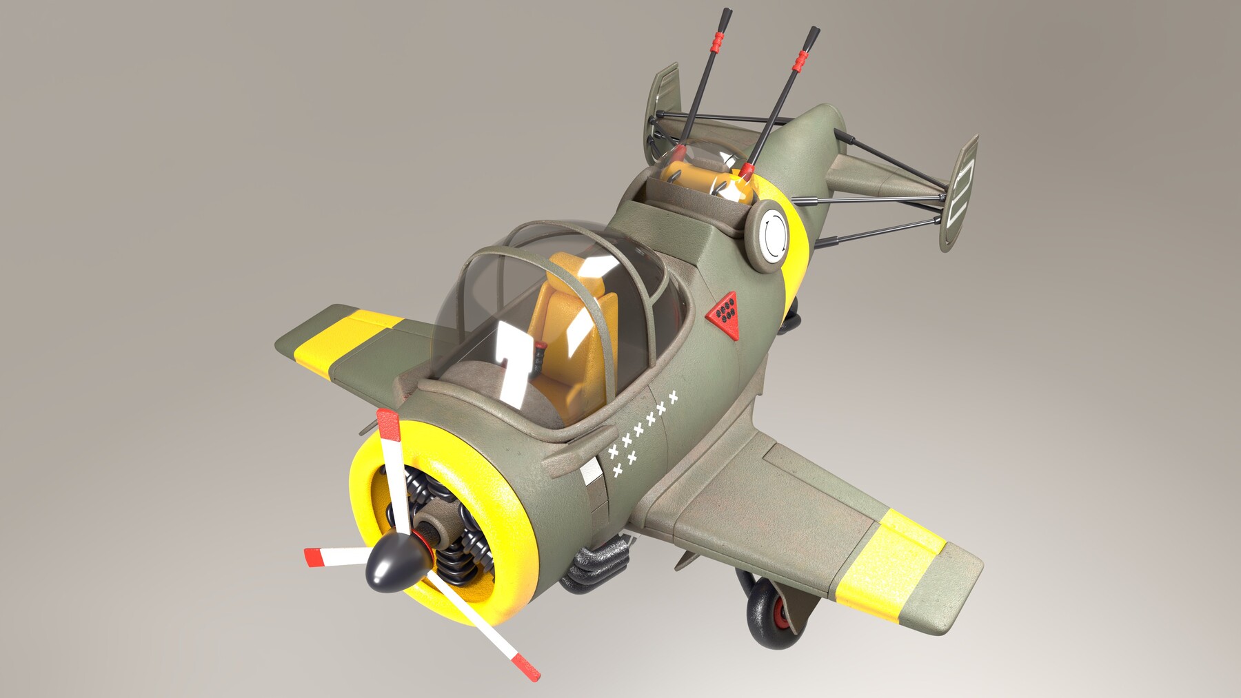 ArtStation - 3D airplane Bomber Modeling texturing with substance painter | Game Assets