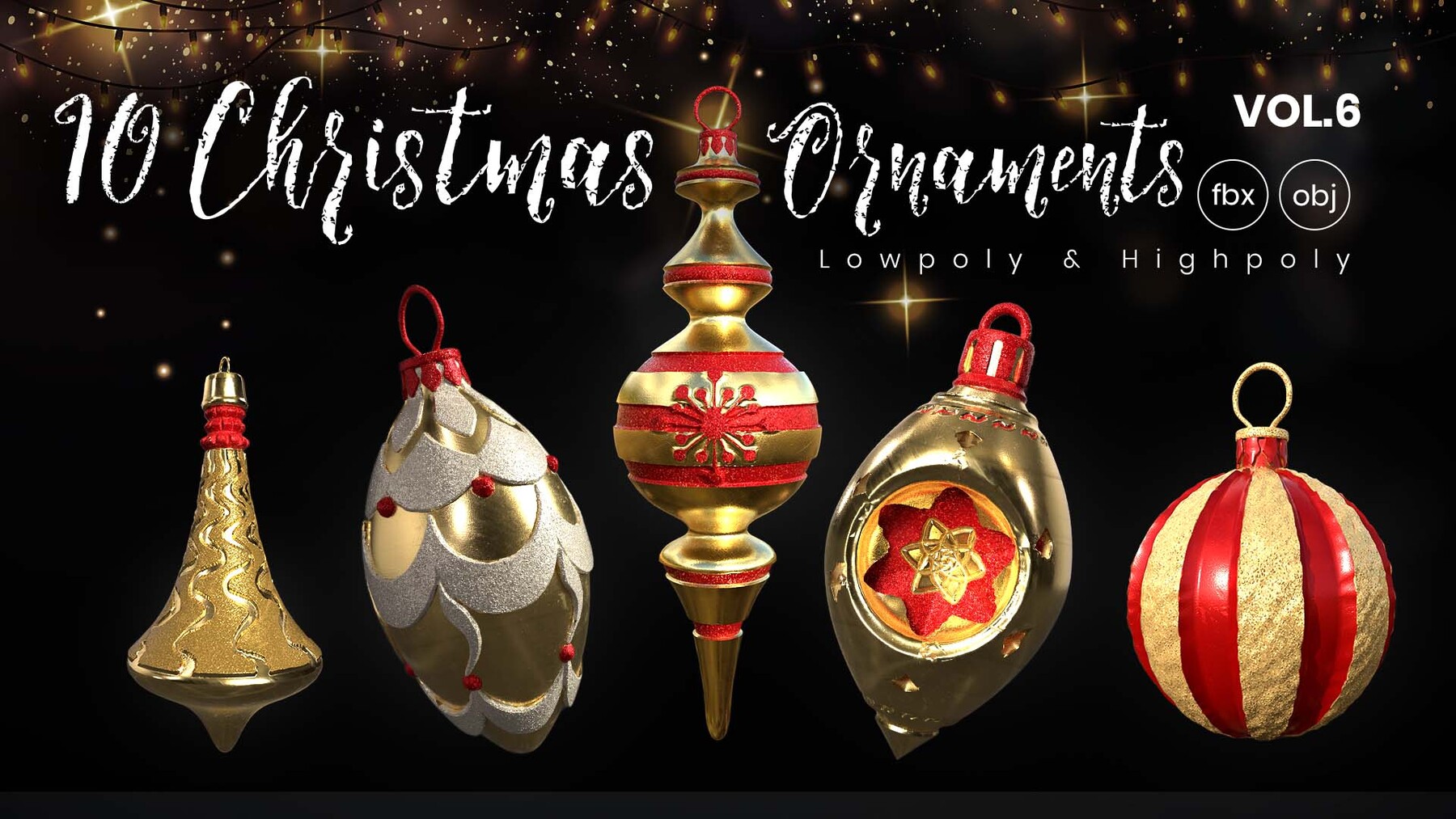 ArtStation - 10 Christmas Ornaments | Game Assets