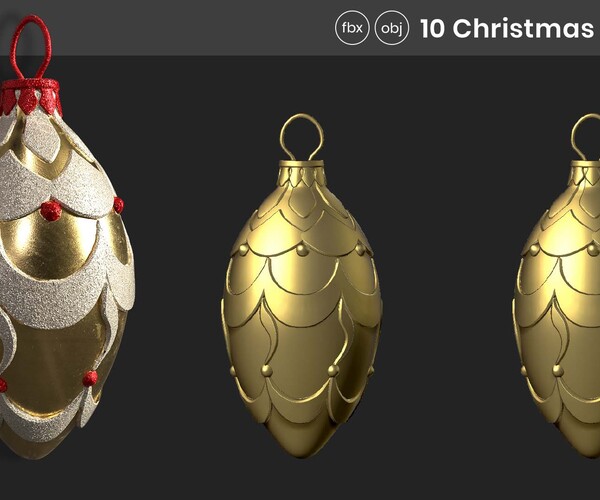ArtStation - 10 Christmas Ornaments | Game Assets