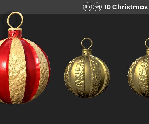 ArtStation - 10 Christmas Ornaments | Game Assets