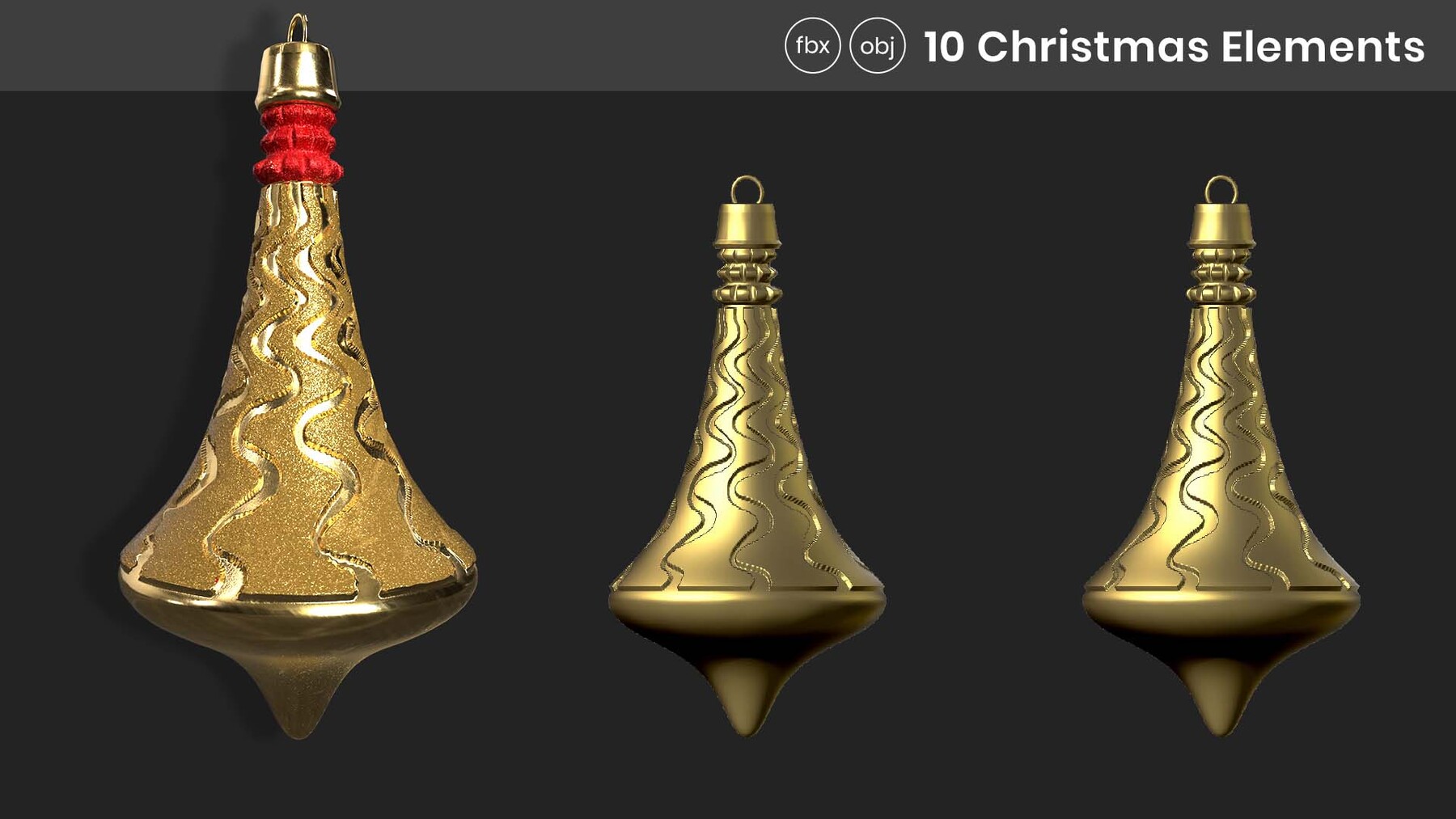 ArtStation - 10 Christmas Ornaments | Game Assets