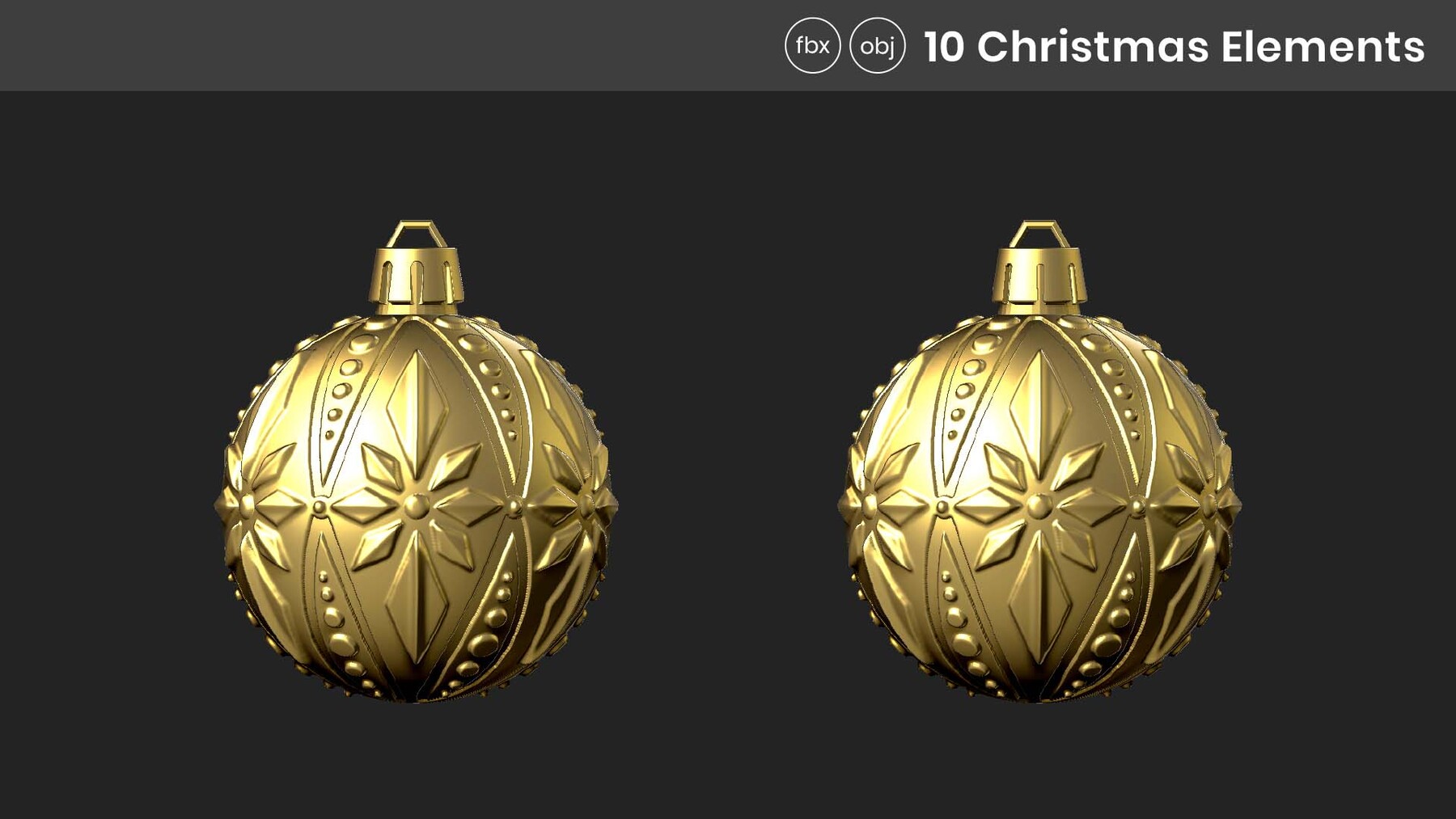 ArtStation - 10 Christmas Ornaments | Game Assets