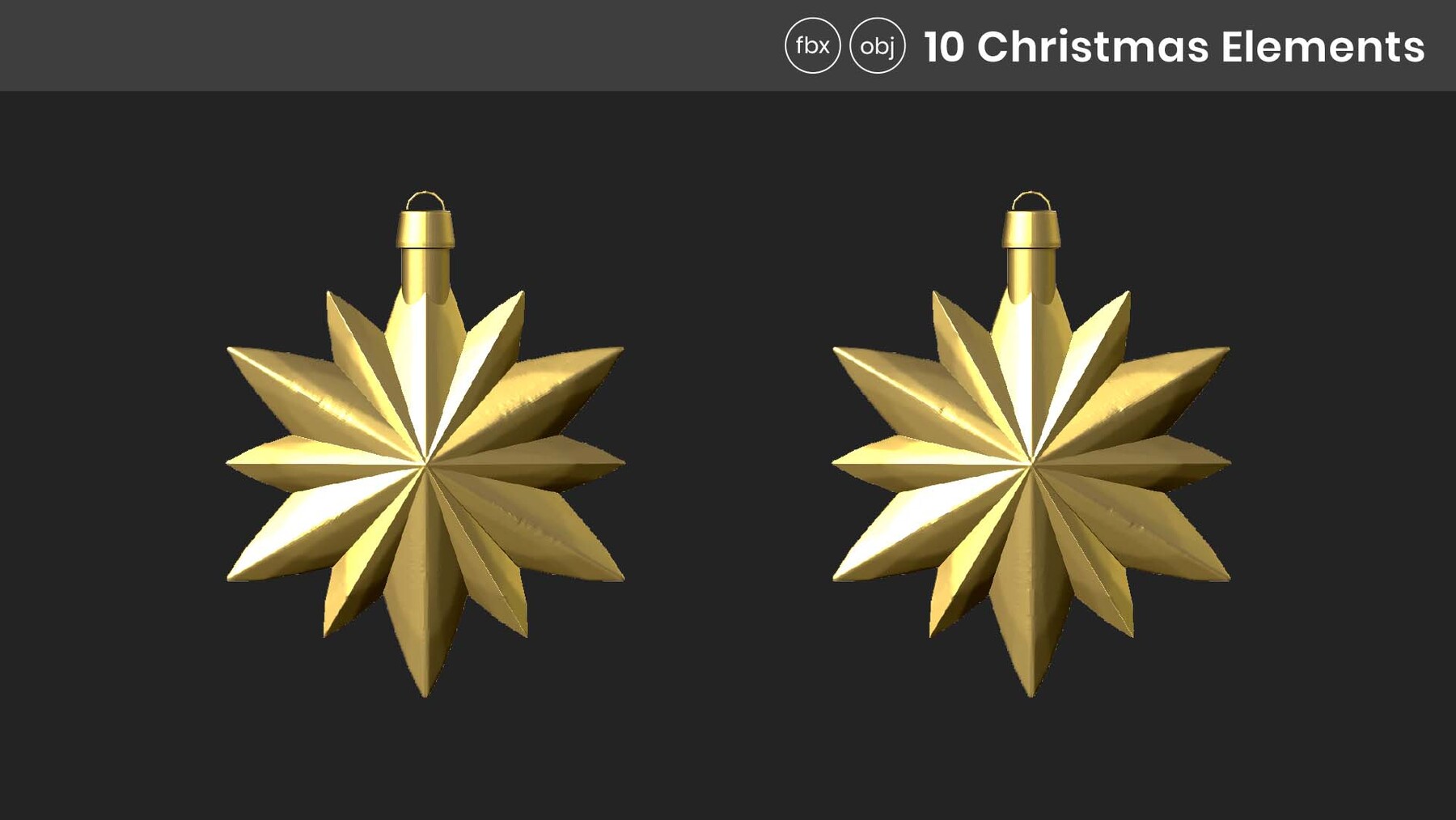 ArtStation - 10 Christmas Ornaments | Game Assets