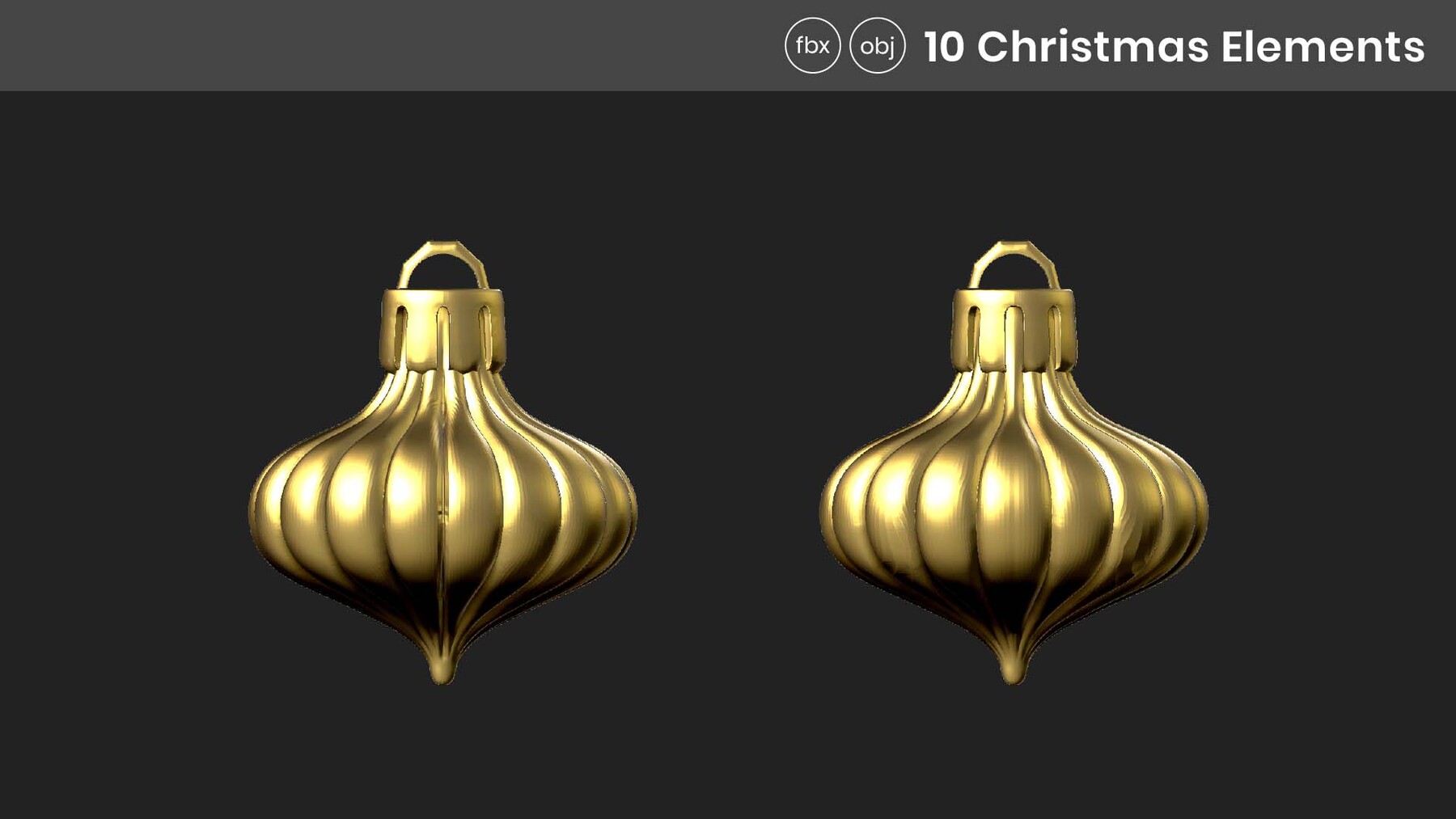 ArtStation - 10 Christmas Ornaments | Game Assets