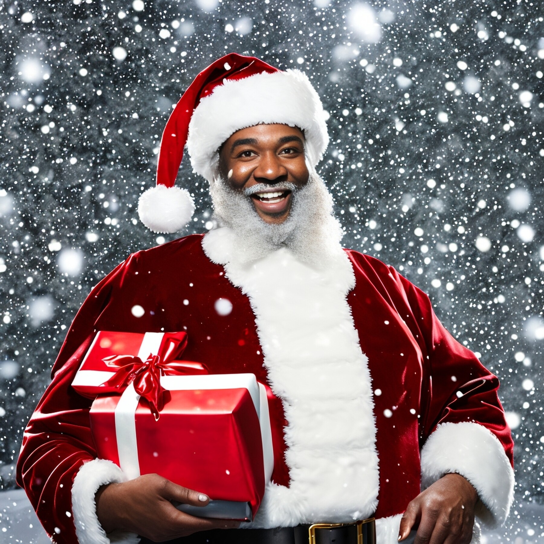 ArtStation - Santa with present box in snowy forest | Artworks