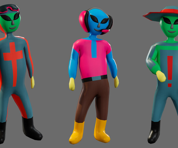 ArtStation - Cartoon characters-3 aliens | Game Assets