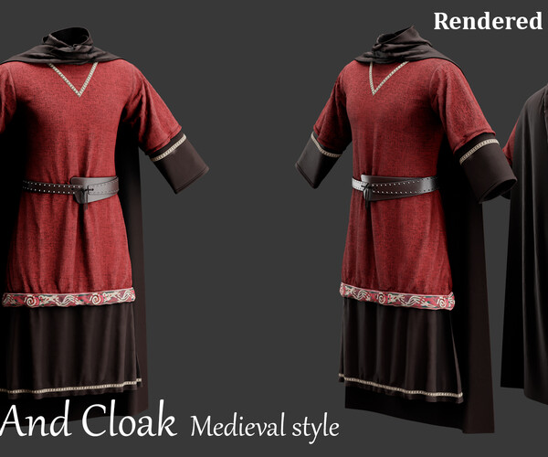 ArtStation - Tunic and Cloak. Marvelous designer and Clo3D. Zprj/OBJ ...