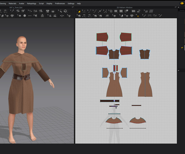 ArtStation - Girl`s Tunic. Marvelous designer and Clo3D. Zprj/OBJ ...