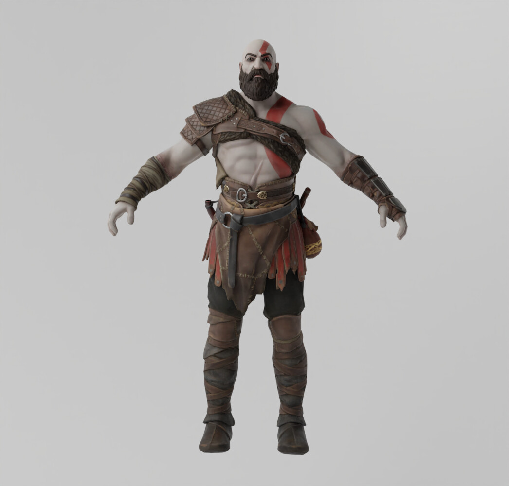 ArtStation - Kratos Lowpoly Rigged | Resources
