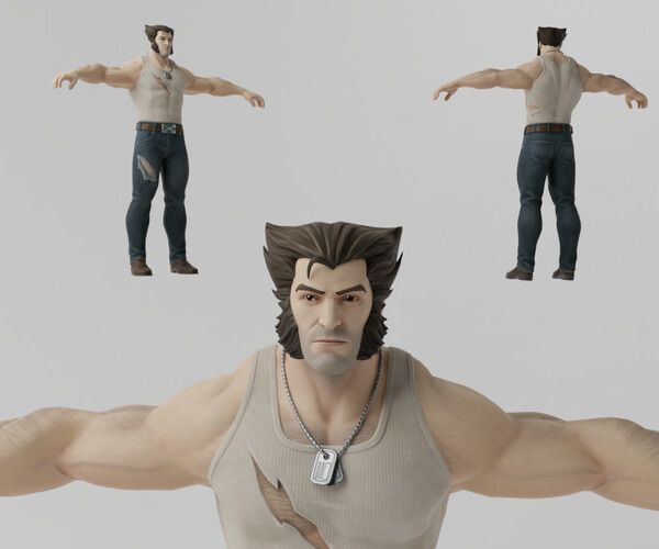 ArtStation - Logan Wolverine Lowpoly Rigged | Resources