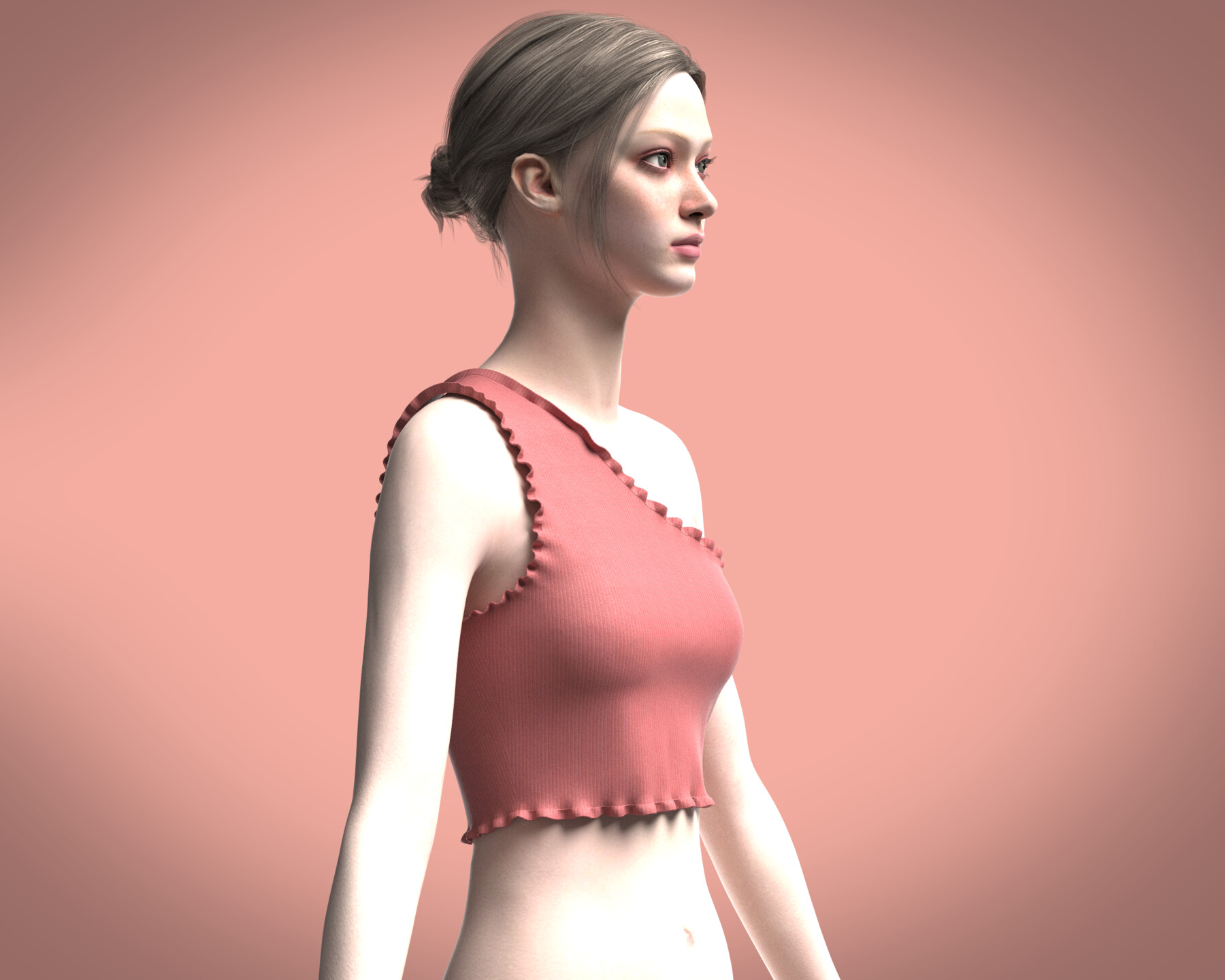 ArtStation - Girls one shoulder tops | Resources