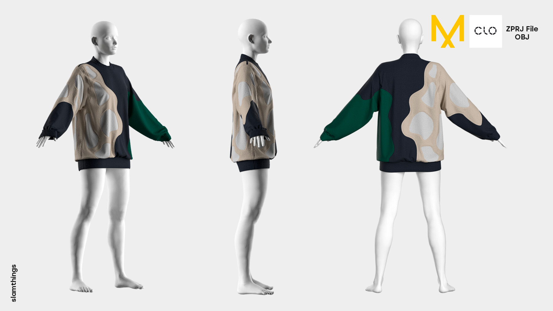 ArtStation - Streetwear Sweater #008 - Clo 3D / Marvelous Designer ...