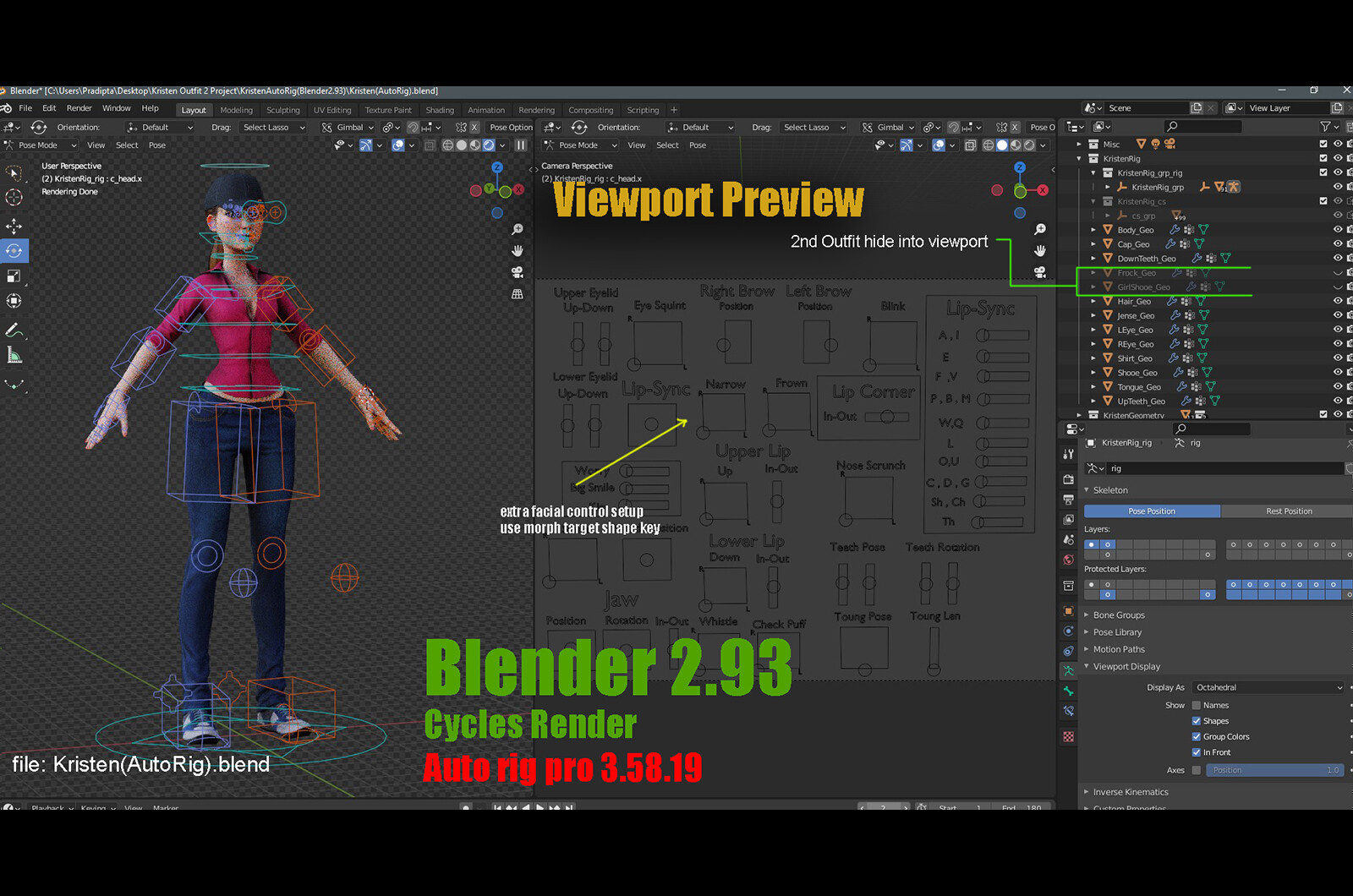 ArtStation - Kristen Cartoon Girl Outfit 2 | Game Assets