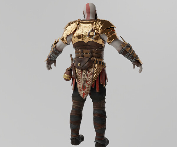 ArtStation - Kratos Golden Armor Lowpoly Rigged | Resources